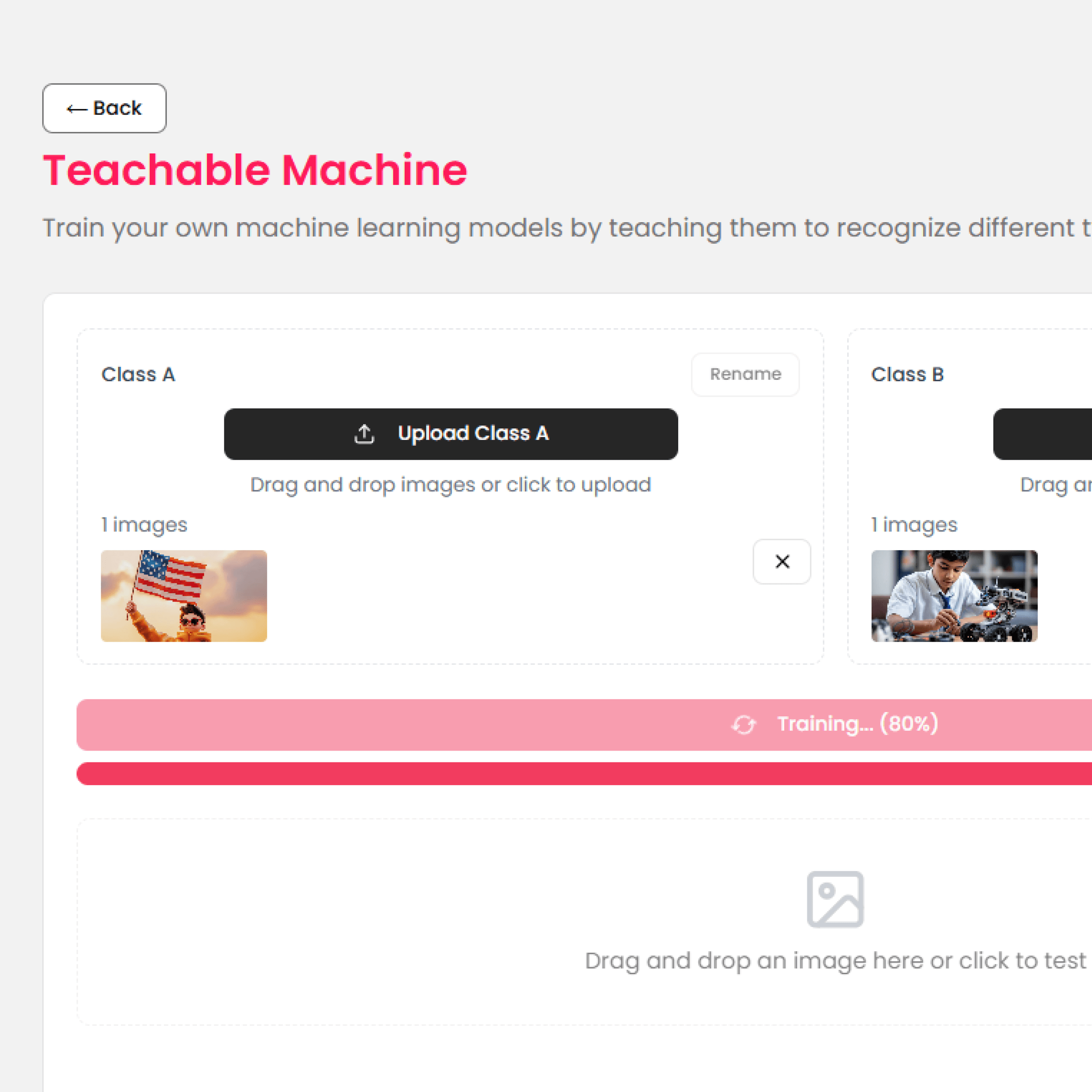 Teachable Machine for Students – Train AI Models with Images, Voice, Motion & Instant Output Results